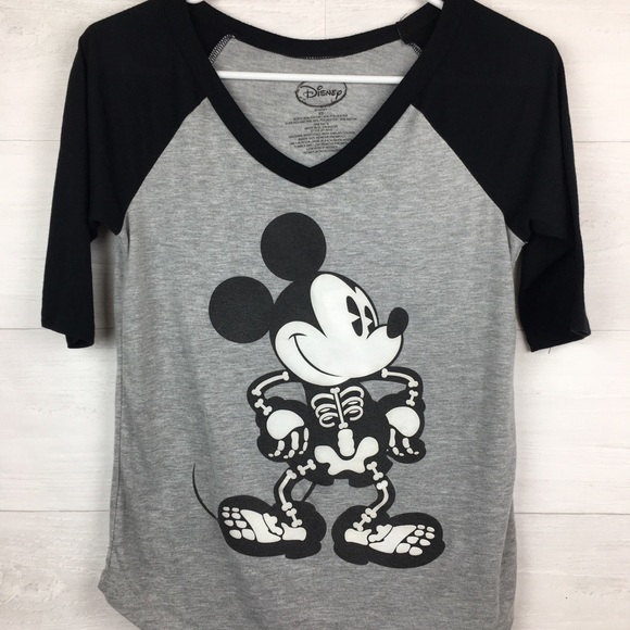 Disney | Tops | Disney Mickey Mouse Halloween Skeleton Top | Poshmark